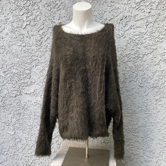 if it were me | Sweaters | If It Were Me Super Fuzzy Faux Fur Olive ...